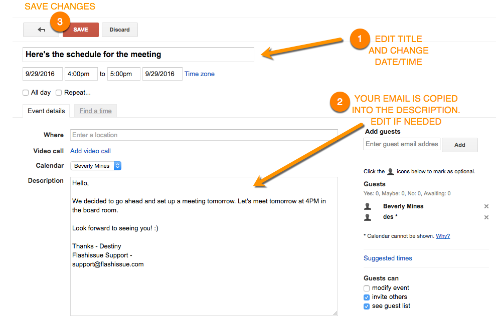 How To Create A Google Calendar Event From An Email Flashissue